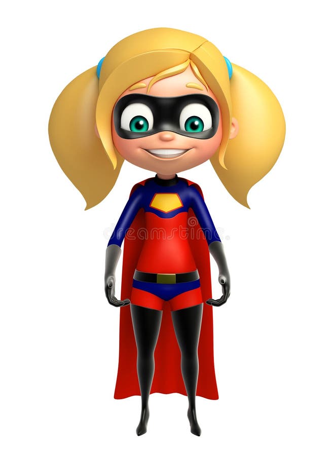 Supergirl with Funny pose stock illustration. Illustration of comic ...