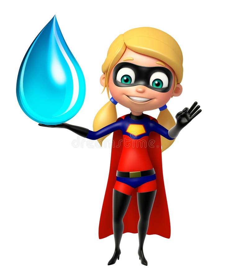 Water super hero with cape stock vector. Illustration of courage ...