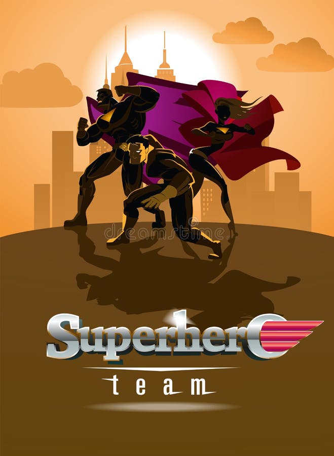 Superheld-Team; Team Von Superhelden, Von Fliegen Und Von Betrieb in ...