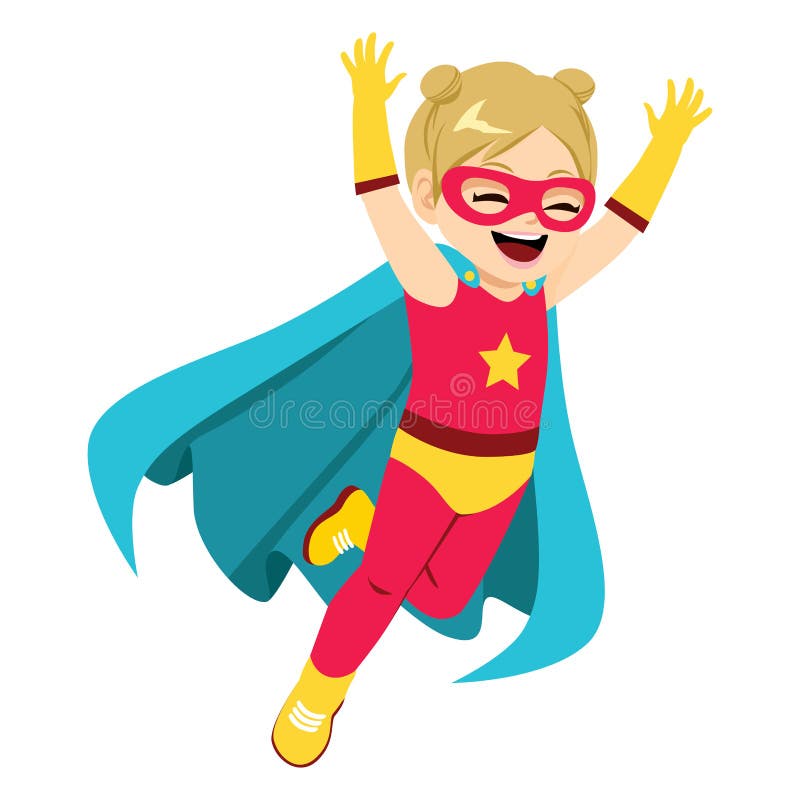 Superheld-kleines Mädchen-Fliegen Vektor Abbildung - Illustration von ...