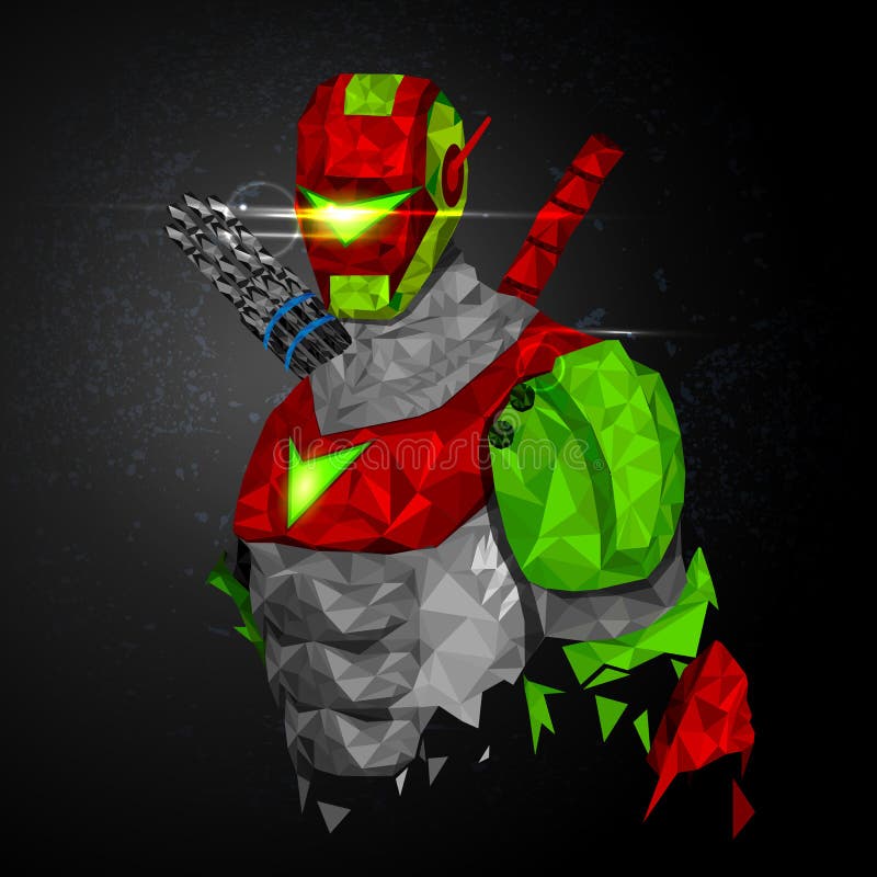 Superhero in Abstract Low Poly Polygon Style Stock Vector ...