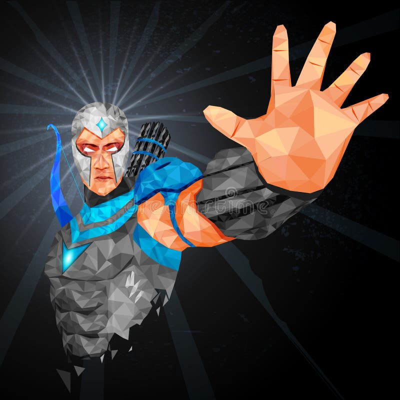 Superhero in Abstract Low Poly Polygon Style Stock Vector ...