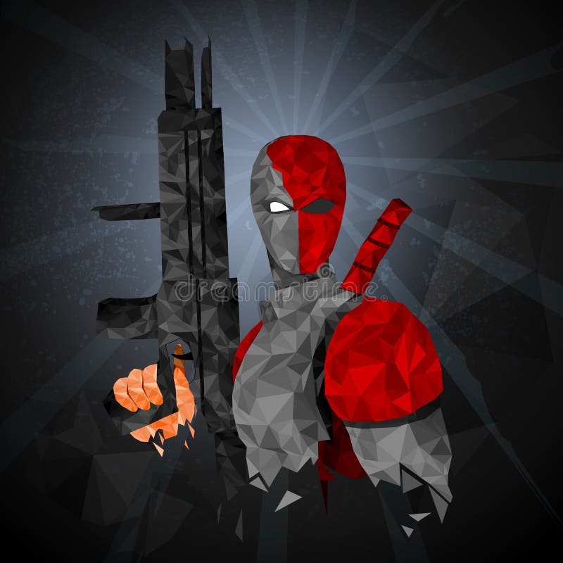 Superhero in Abstract Low Poly Polygon Style Stock Vector ...