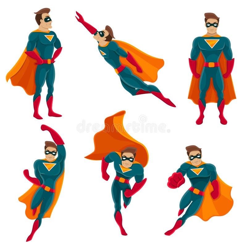 Superhero Actions Icon Set stock vector. Illustration of concept - 68494230