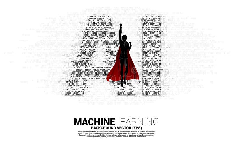 Superhero with AI from One and Zero Binary Code Digit Matrix Style ...