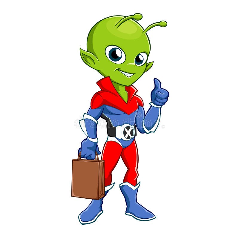 Alien Superhero Icon, Flat Style Stock Vector - Illustration of male ...
