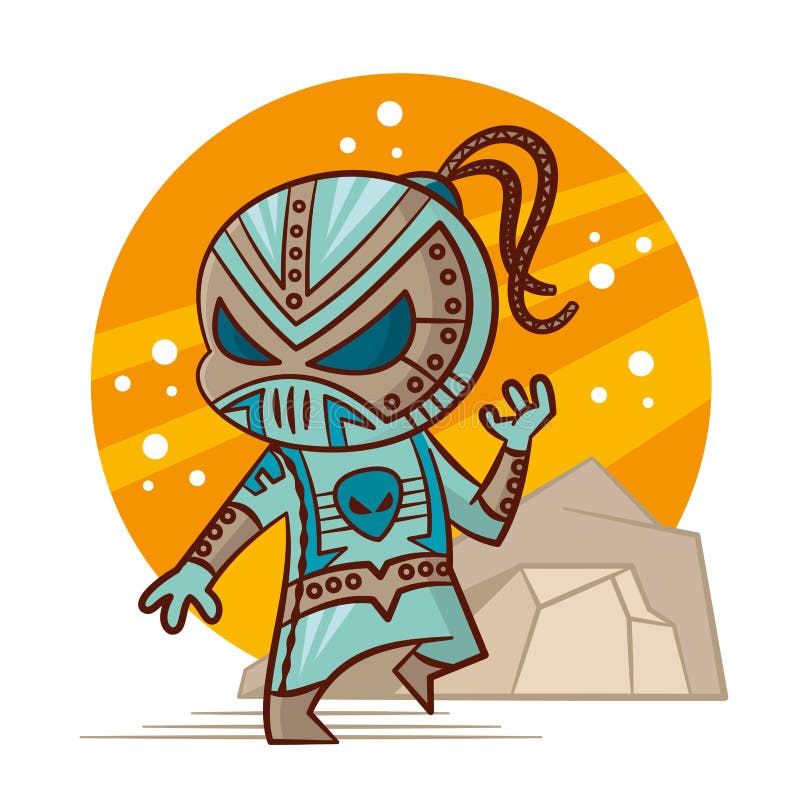 Superhero Alien Sticker stock illustration. Illustration of kids - 90762195