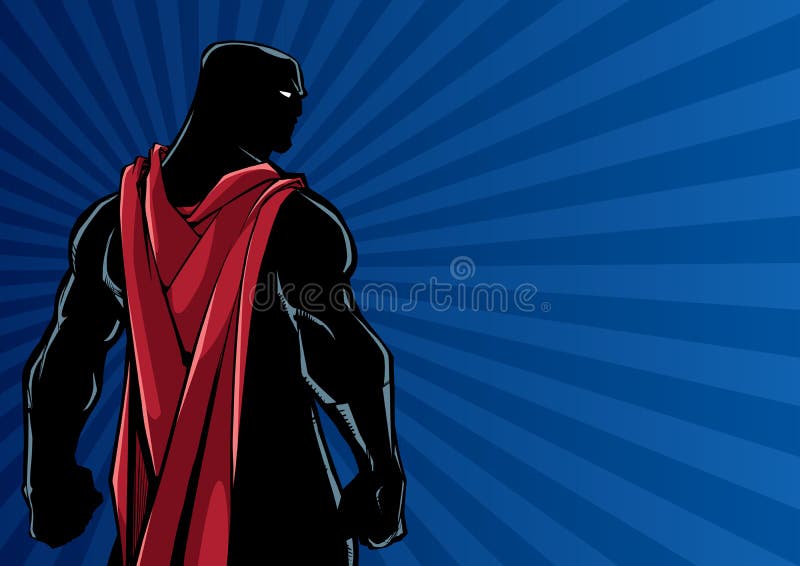 Superhero Back No Cape City Silhouette Stock Vector - Illustration of ...