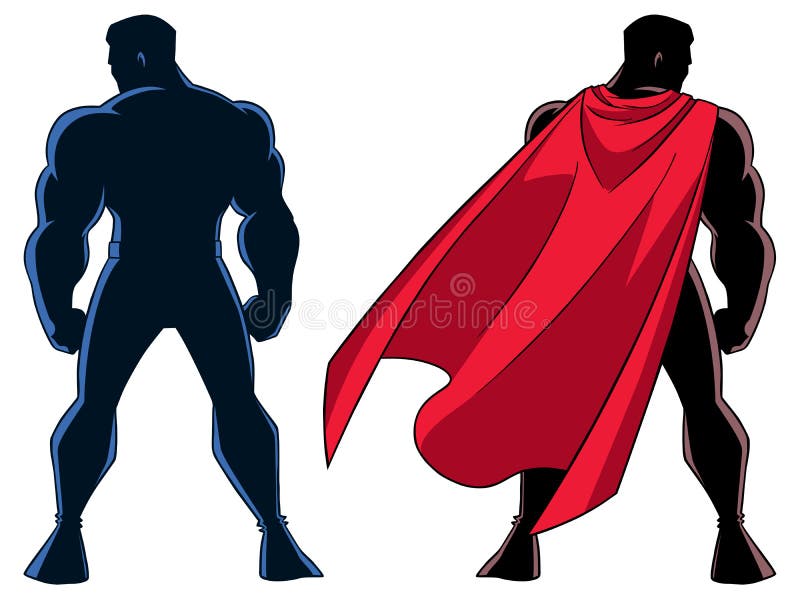 Superhero Back Silhouette stock vector. Illustration of male - 134266706