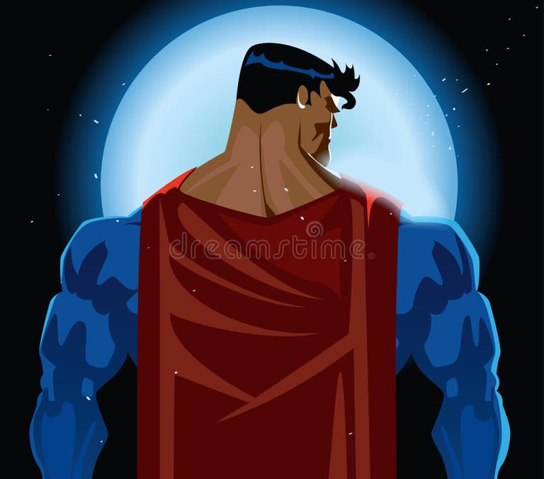 Superhero back stock vector. Illustration of posing, gloomy - 45690982