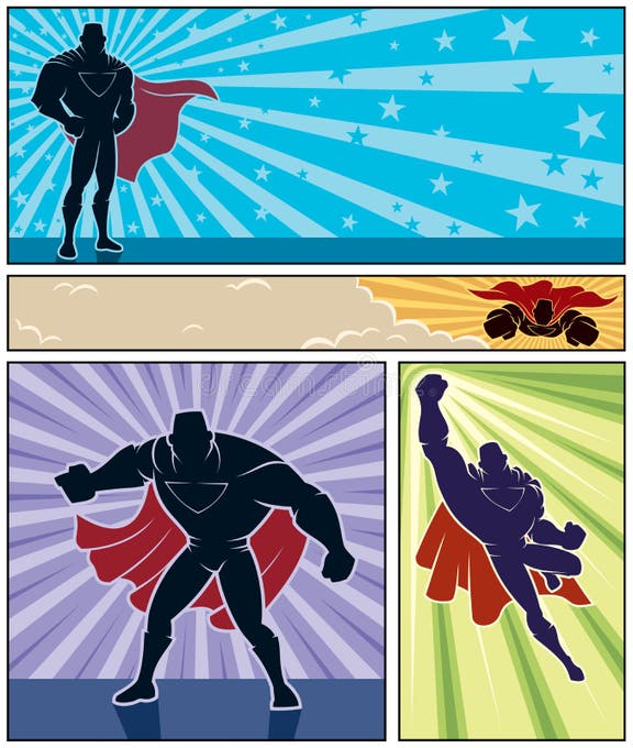 Superhero Banners stock vector. Illustration of pack - 34412752