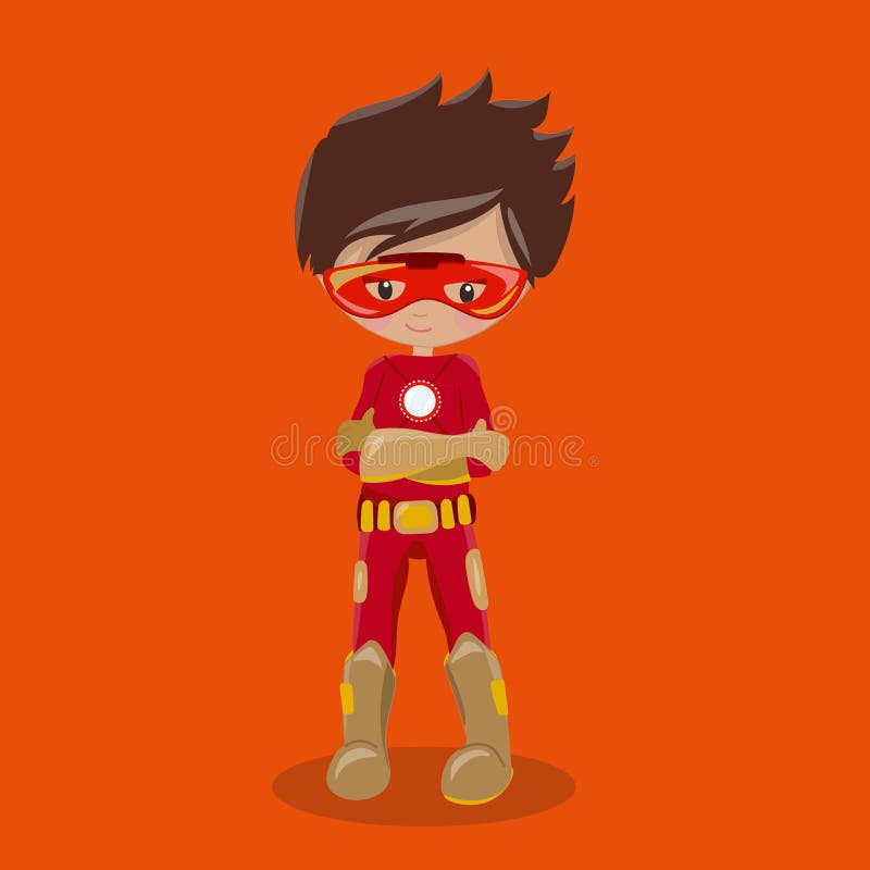 Superhero Boy Brown Iron Man 04 Stock Vector - Illustration of iron ...