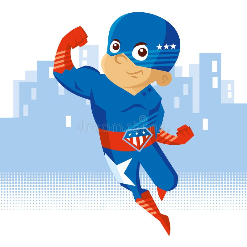 Superhero Boy Cartoon Character Stock Vector - Illustration of flat ...