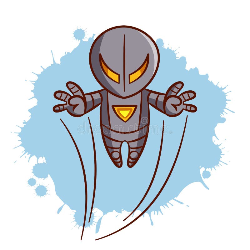 Superhero Boy Iron Sticker stock illustration. Illustration of strong ...