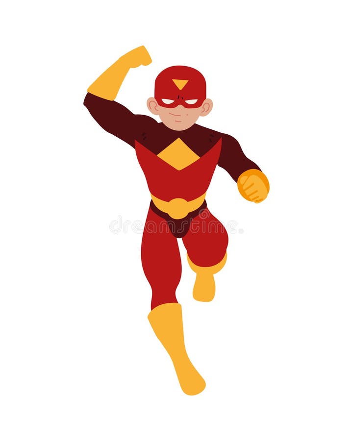 Superhero Boy with Mask Character Stock Illustration - Illustration of ...
