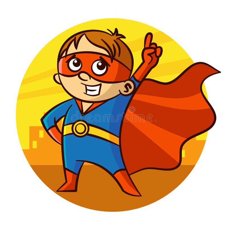 Superhero Boy Number One Sticker Stock Vector - Illustration of ...