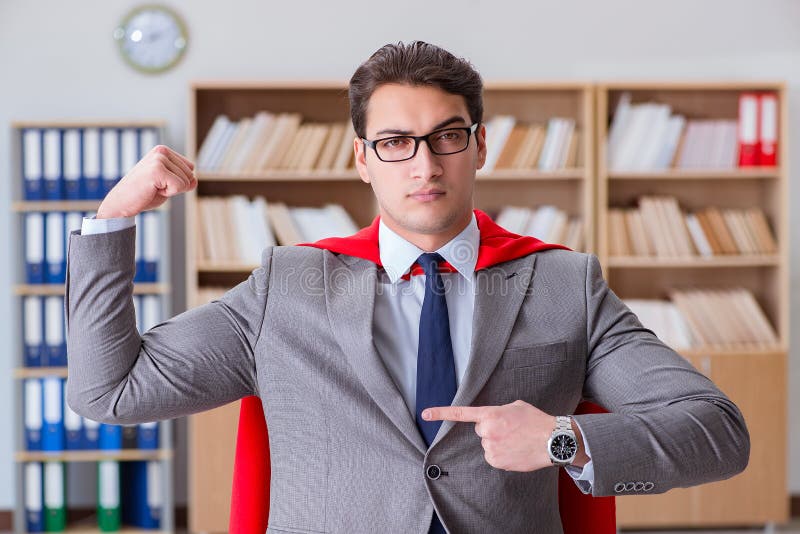 The Superhero Businessman Working in the Office Stock Photo - Image of ...