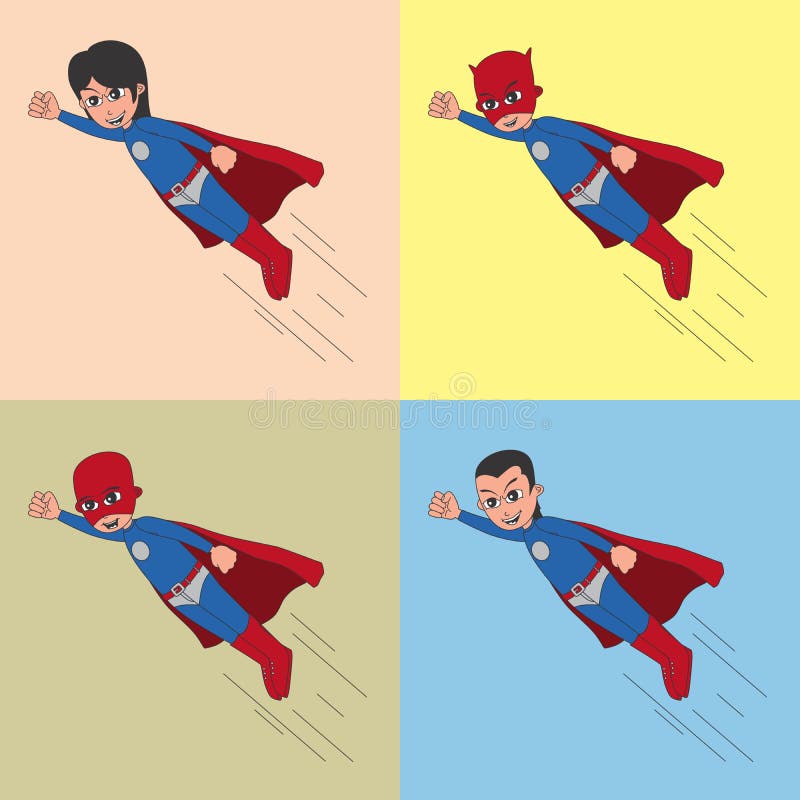 Superhero cartoon stock vector. Illustration of little - 41034320