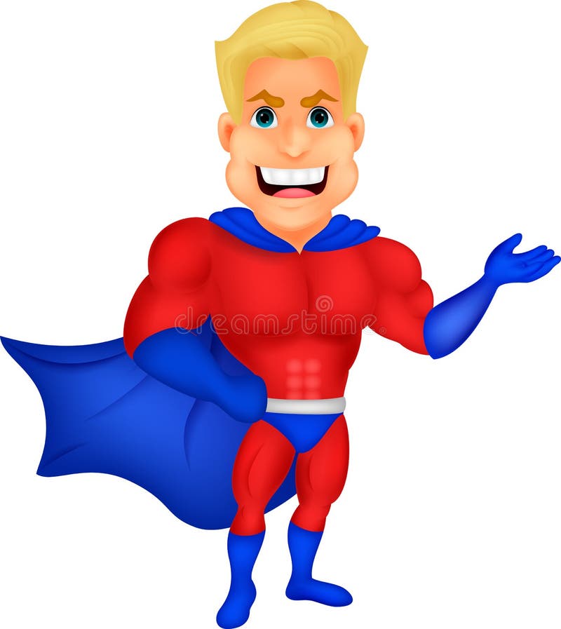 Superhero Cartoon Presenting Stock Vector - Illustration of incredible ...