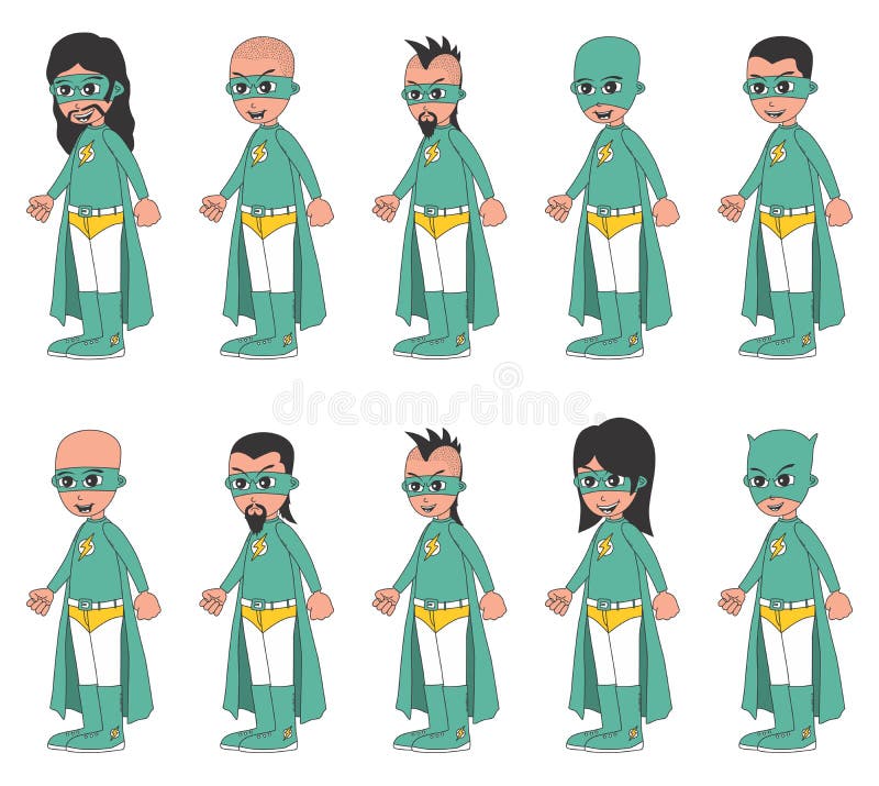 Superhero cartoon theme stock vector. Illustration of little - 41123193