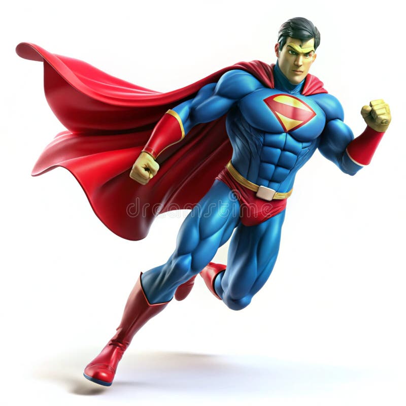 Superhero Character in Dynamic Action Pose Stock Illustration ...