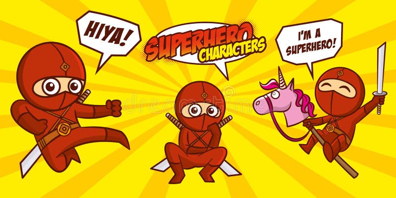 Superhero Character Superheroes Set Vector Illustration Design Stock ...