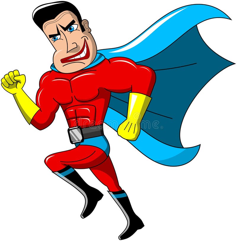 Superhero Chasing Angry Isolated Stock Vector - Illustration of strong ...
