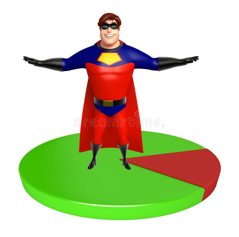Superhero with Circle sign stock illustration. Illustration of hero ...