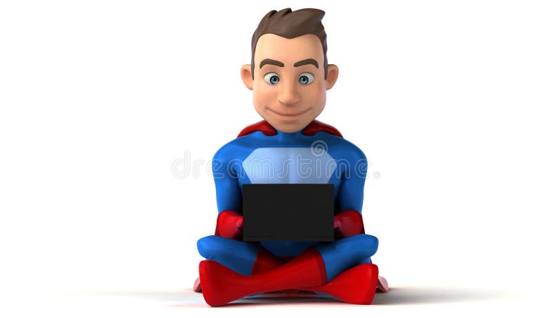 Superhero Coding - 3D Illustration Stock Illustration - Illustration of ...
