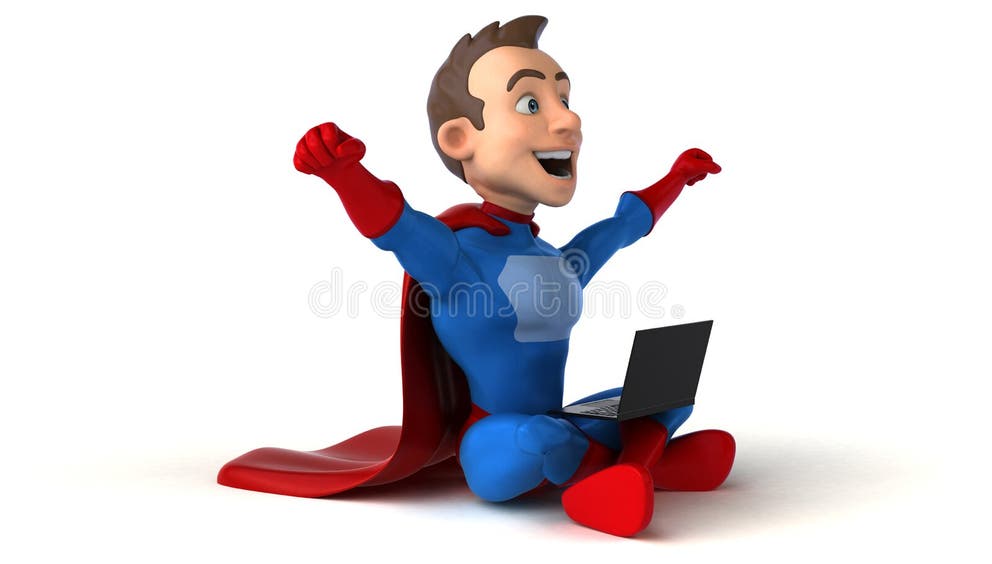 Superhero Coding - 3D Illustration Stock Illustration - Illustration of ...