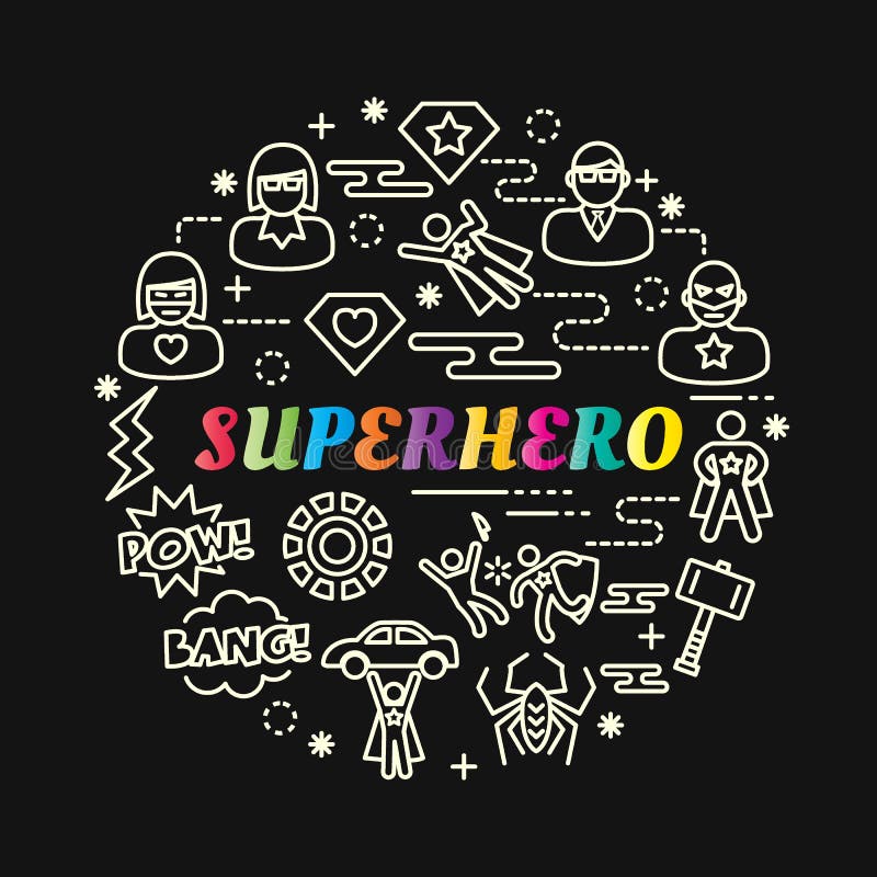 Superhero flat icons stock vector. Illustration of male - 40393015