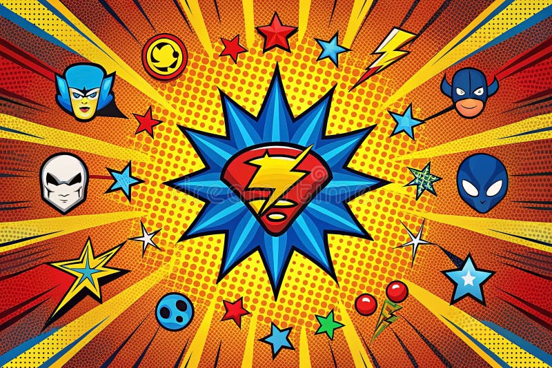 Superhero Comic Book Style Background Stock Illustration - Illustration ...