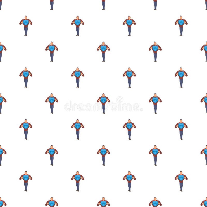 Superhero in Costumes Pattern, Cartoon Style Stock Vector ...