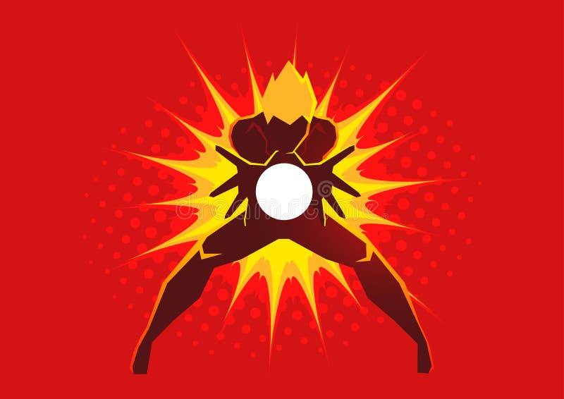 Superhero Creating an Energy Blast through His Hands Stock Vector ...