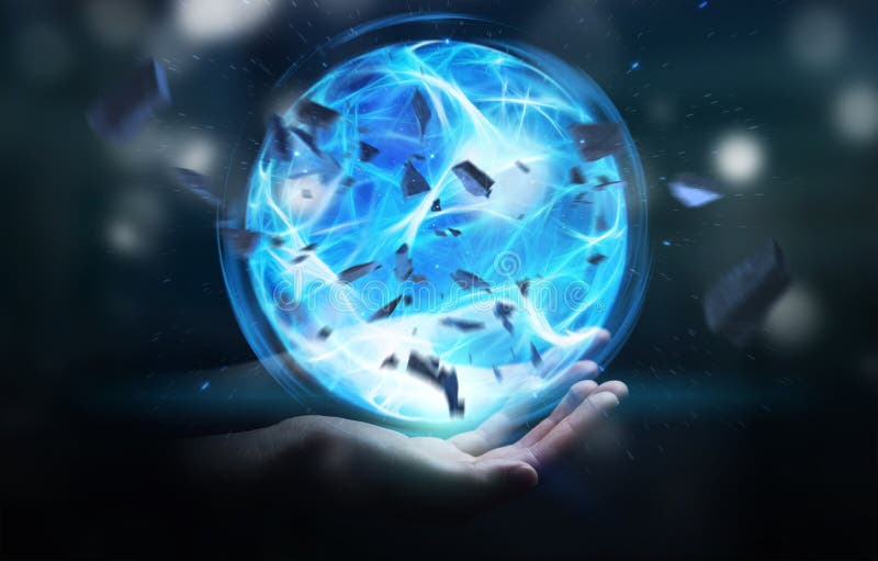 Superhero Creating a Power Ball with His Hand Stock Illustration ...