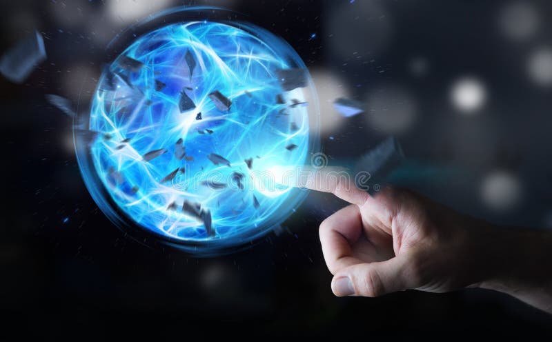 Superhero Creating a Power Ball with His Hand Stock Illustration ...