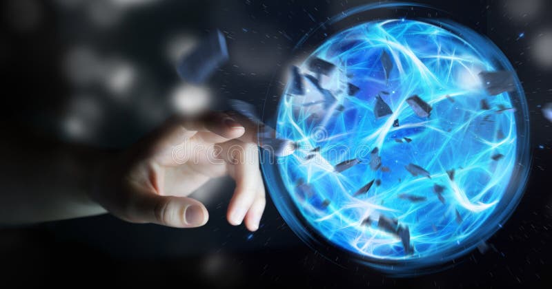 Superhero Creating a Power Ball with His Hand Stock Illustration ...