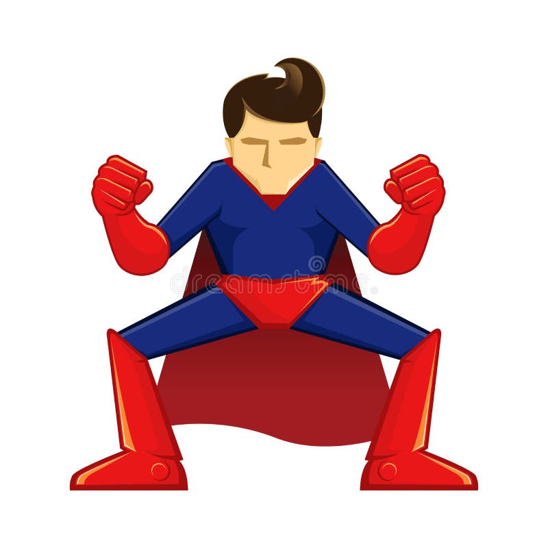 Superhero Crouching stock vector. Illustration of power - 55125302