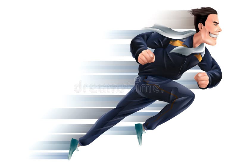 Superhero Dad Running. Vector Illustration Decorative Design Stock ...