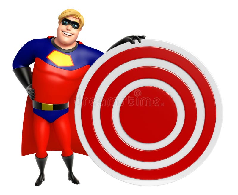 Superhero with Dart board stock illustration. Illustration of dart ...