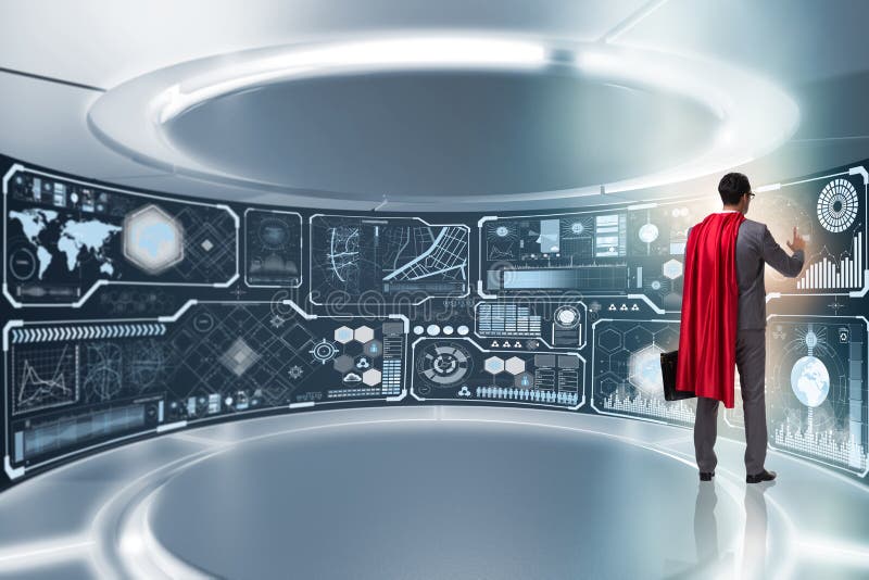 The Superhero in Data Management Concept Stock Illustration ...