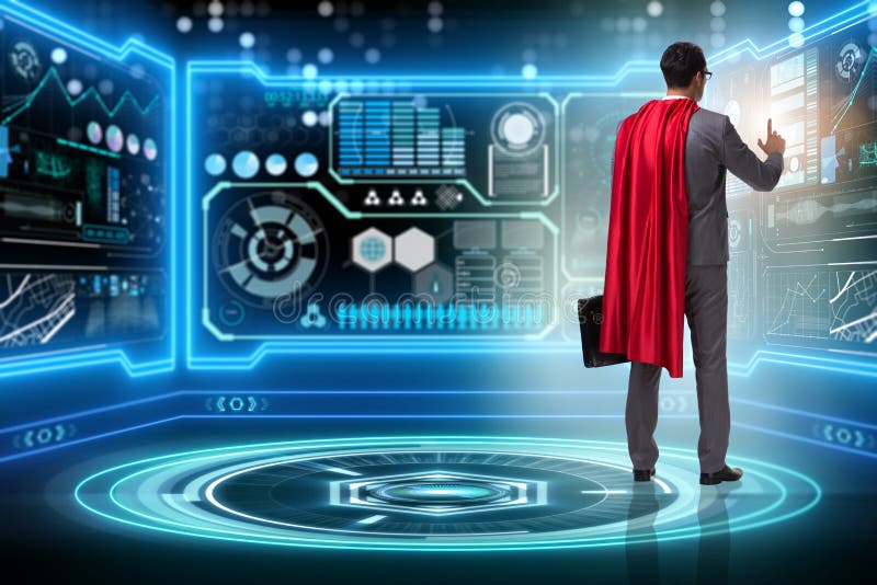 The Superhero in Data Management Concept Stock Photo - Image of center ...