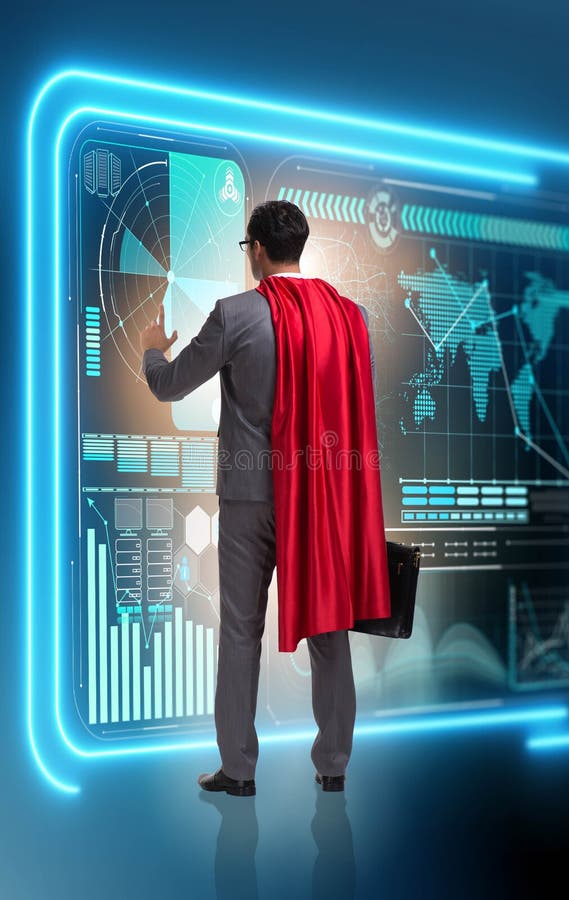The Superhero in Data Management Concept Stock Illustration ...