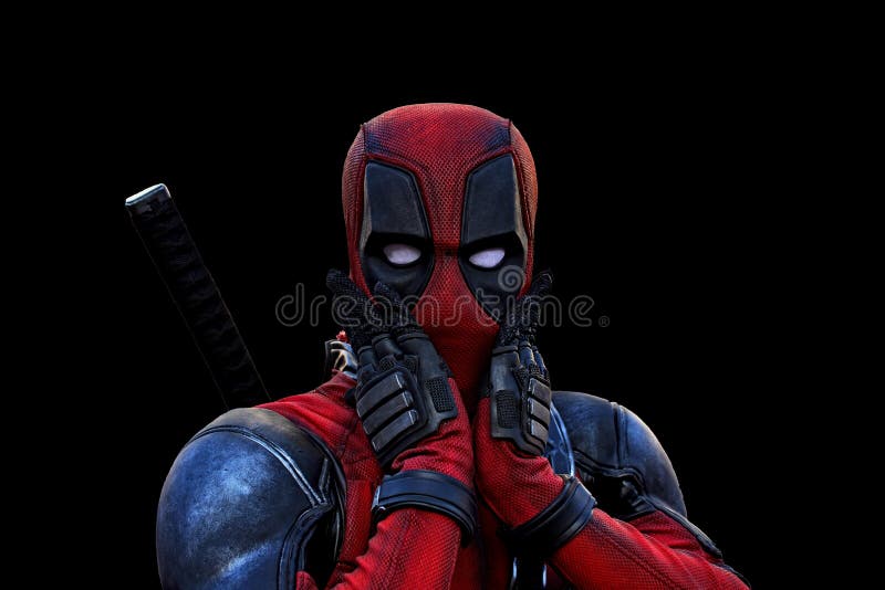 The Superhero Deadpool at Lucca Comics & Games on a Black Background ...