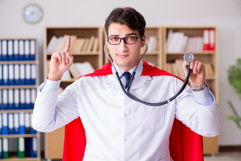 The Superhero Doctor Working in the Lab Hospital Stock Photo - Image of ...