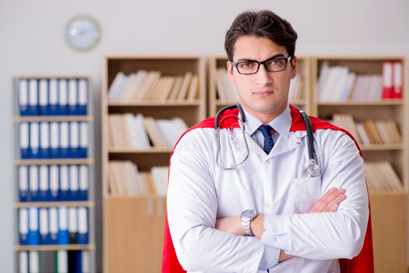 The Superhero Doctor Working in the Lab Hospital Stock Image - Image of ...