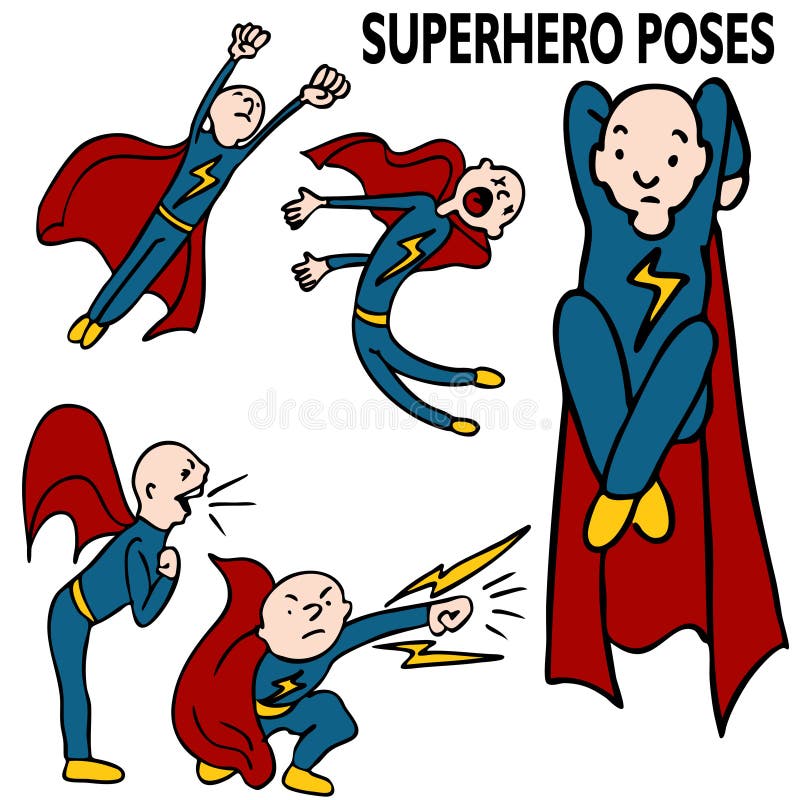 Superhero Drawing Set stock vector. Illustration of sketch - 16826935