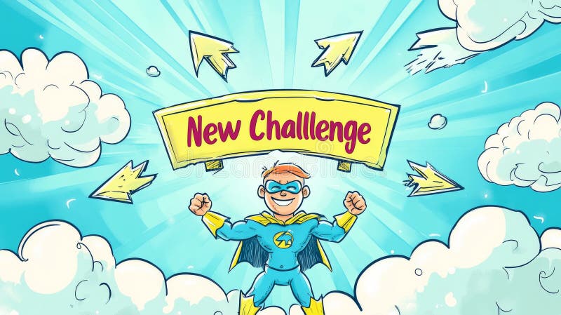 Superhero Facing New Challenge Flying in Cloudy Sky Stock Image - Image ...