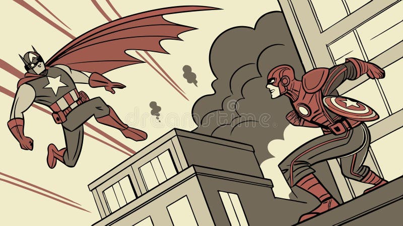 Superhero Fight Scene, Comic Book Action and Hero Battle Vector Design ...