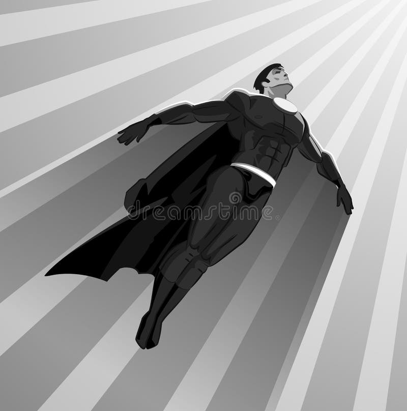 Superhero Flies To the Sun. Vector Stock Vector - Illustration of ...